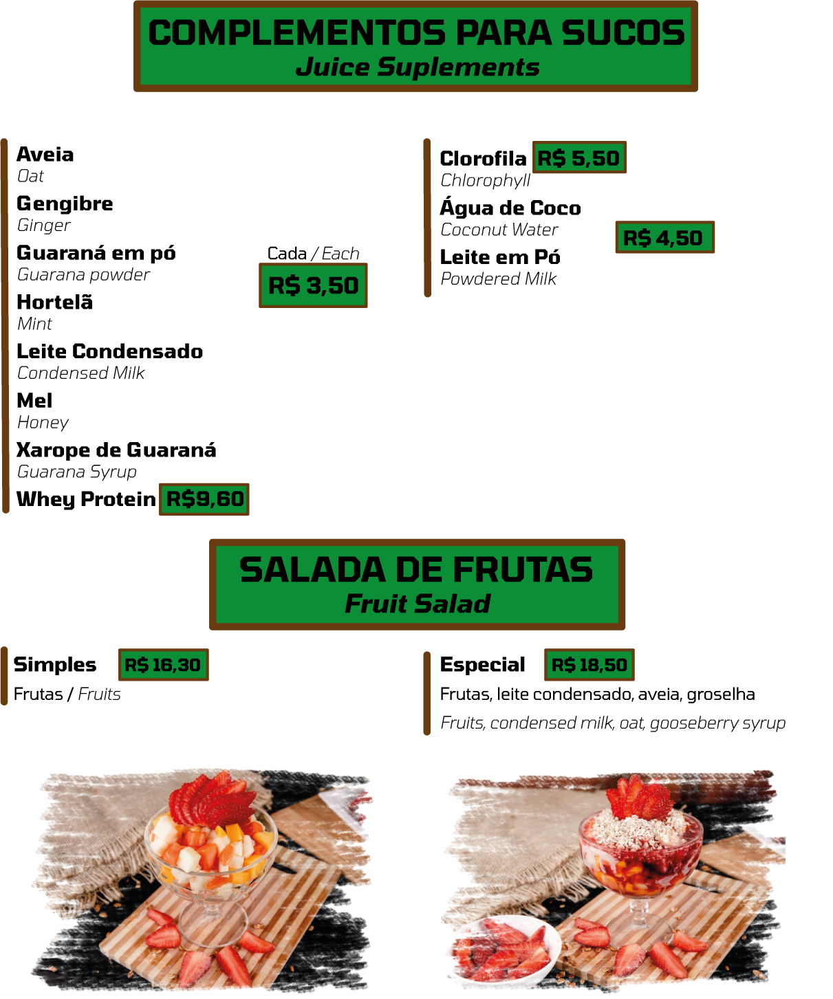 Cardápio Bolado's Sucos - Cardápio